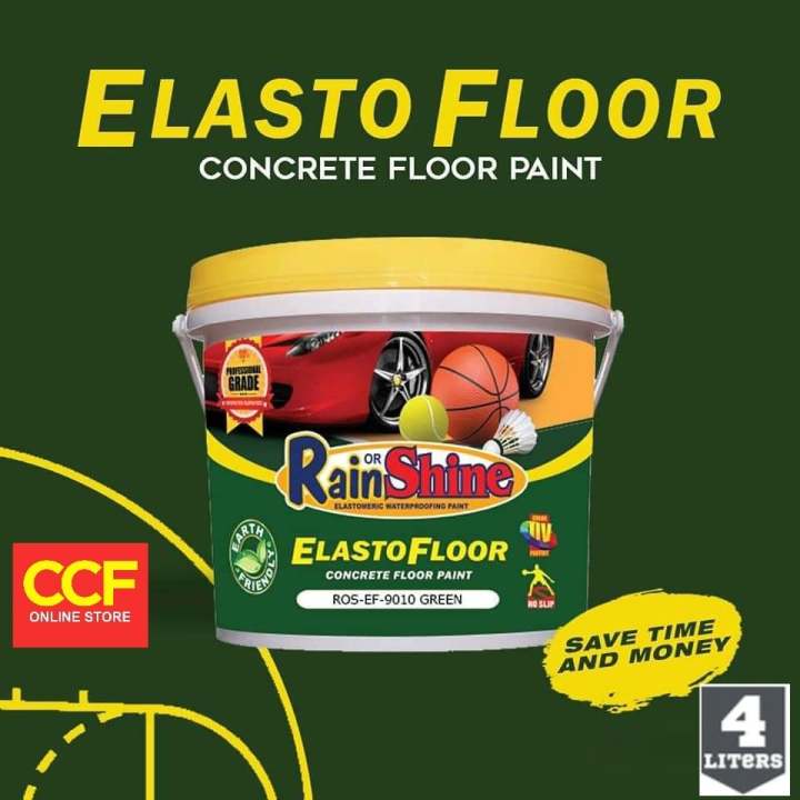 Rain or Shine Concrete Floor Paint Elasto Floor ElastoFloor Green ...