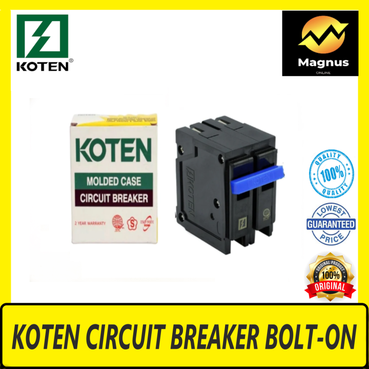 KOTEN Circuit Breaker Bolt-on 2 POLE - 15A, 20A, 30A, 40A, 50A, 60A | Lazada PH