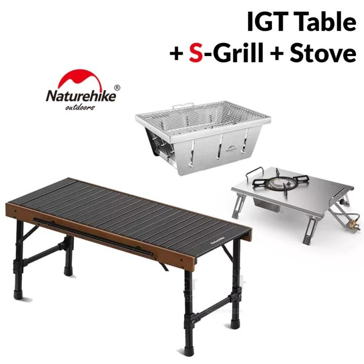 NATUREHIKE IGT Cooking Table Stainless Steel Folding Grill G01 tabletop ...