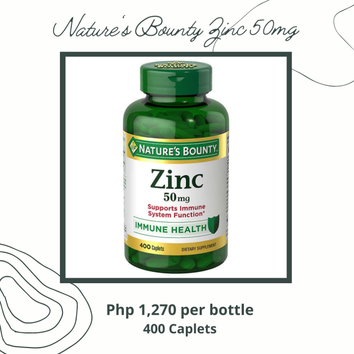 Nature's Bounty Zinc 50mg, 400 Caplets (Exp. Dec. 2024) 20% OFF | Lazada PH