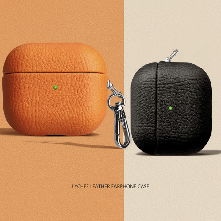 Genuine Leather Case for Airpods 4 Pebbled Earphone Cover Handmade ...