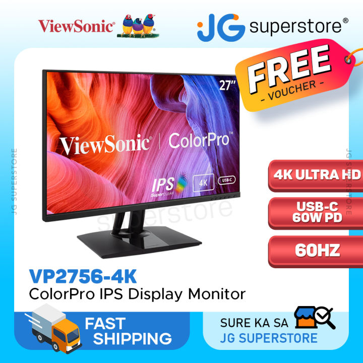 ViewSonic VP2756-4K ColorPro 27" UHD 60Hz IPS Display Monitor with Blue ...