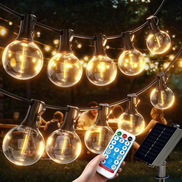 Solar Outdoor Lights,25 LED Waterproof Solar String Lights with USB ...