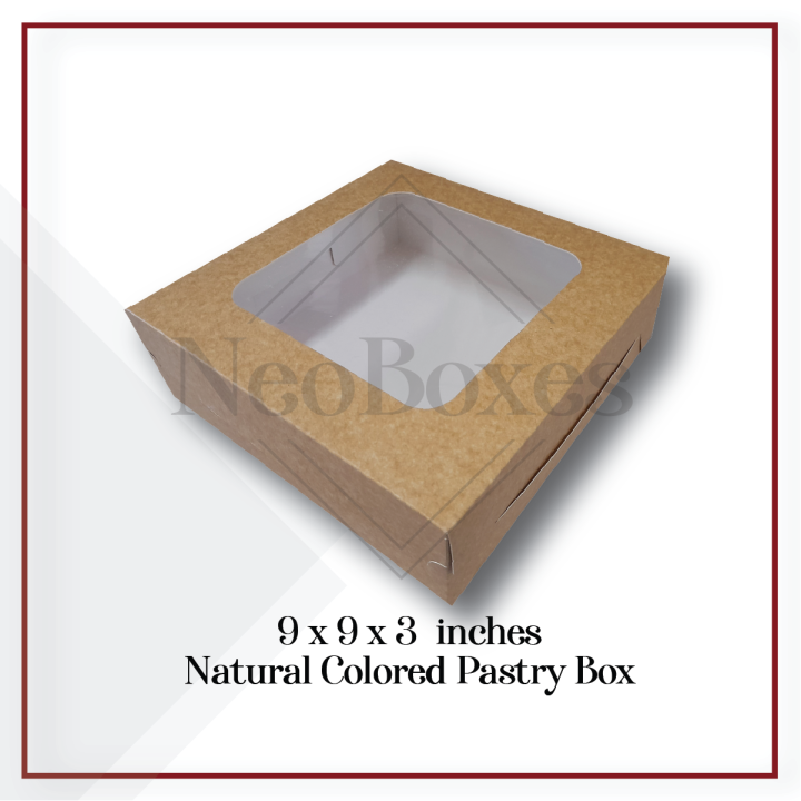 NeoBoxes | 9x9x3" Natural Pastry Box, 20s (1pc Box) | Lazada PH