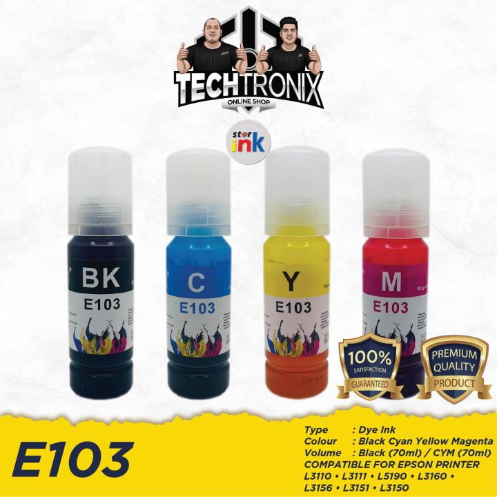 Epson 103 Ink Refill Compatible for Epson L3110 L3111 L5190 L3160 L3156 ...