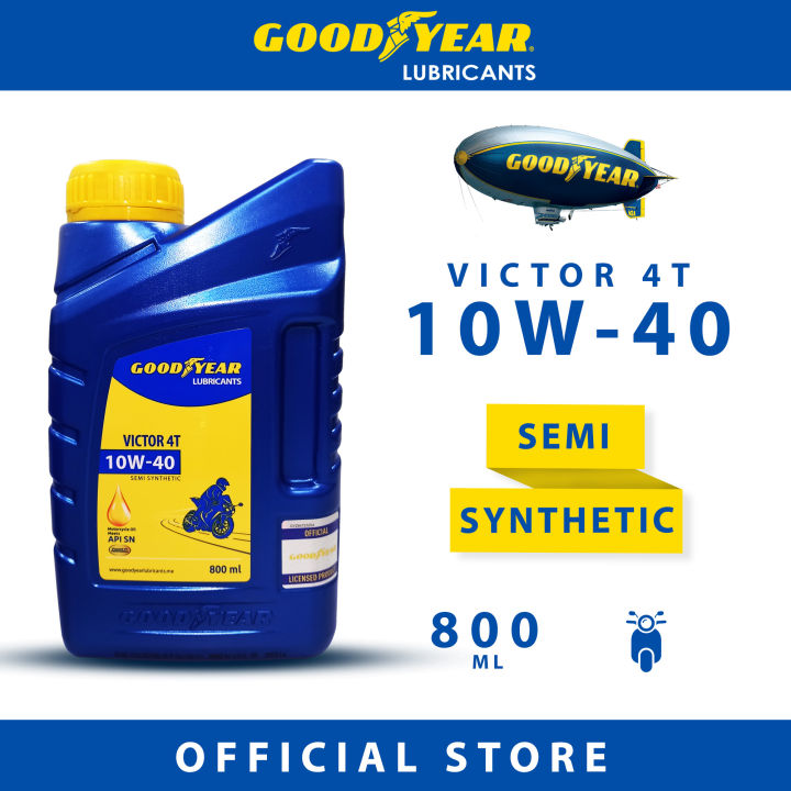 GOODYEAR MOTORCYCLE Semi Synthetic 4T 10W40 800ML VICTOR 4T Motorbike ...