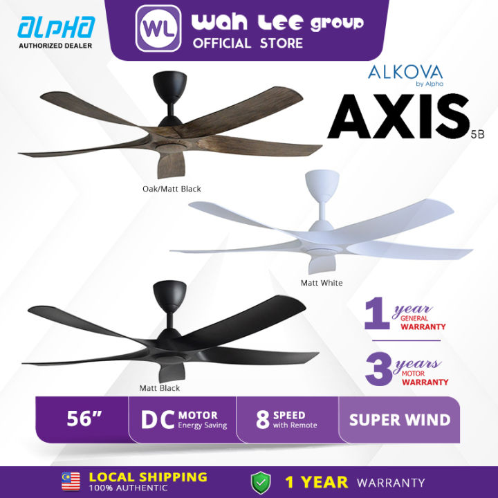 ALPHA Alkova - AXIS 42 48 56 Inch DC Motor Ceiling Fan SUPER WIND with ...