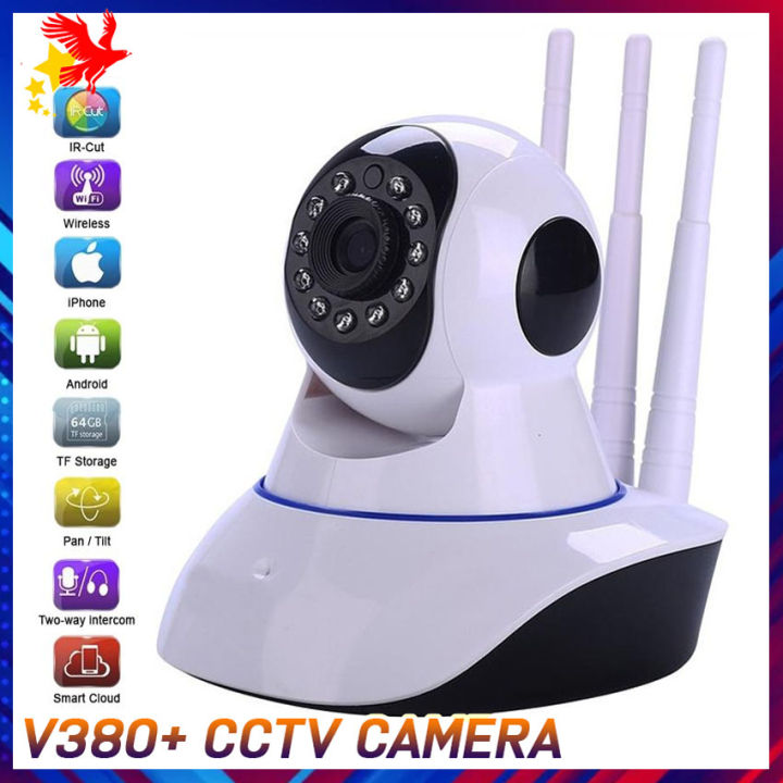 V380+ 3 Antenna / 5 Antenna Security Camera CCTV WI-FI CCTV Camera 360º ...