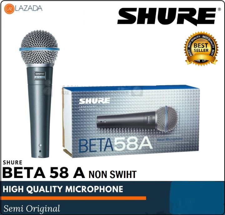 MIC SHURE BETA 58A-MIC KABEL SHURE BETA 58A LC/NON SWICHT | Lazada ...