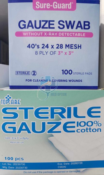 STERILE GAUZE PAD 3x3 100's - 1 Box | Lazada PH