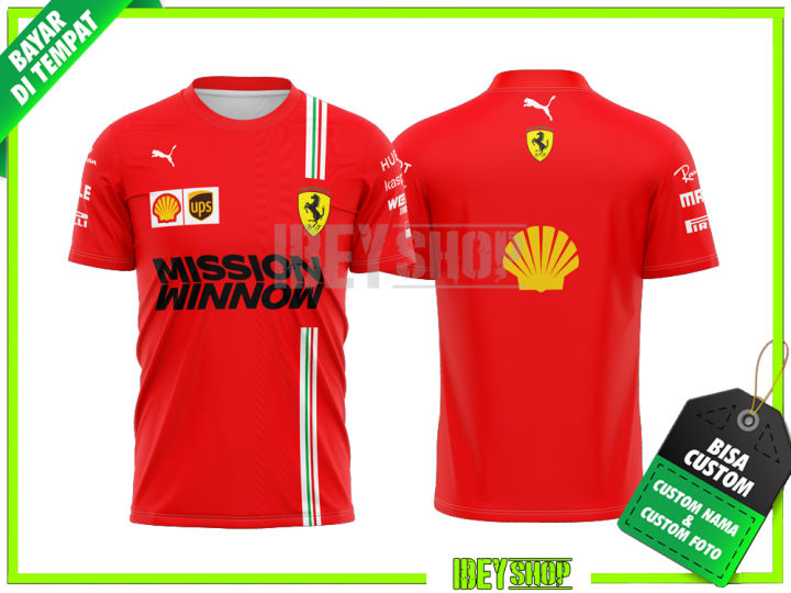 Kaos Baju Jersey F1 Formula One Team Scuderia Ferrari 2021 Full Print ...