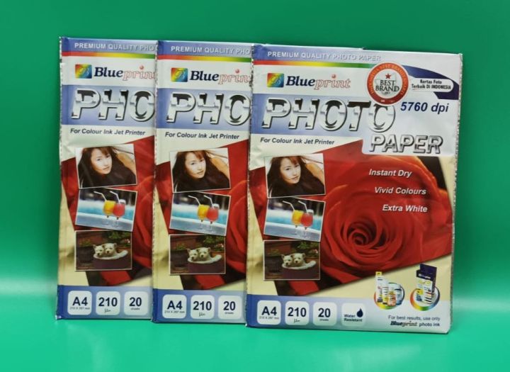 KERTAS FOTO BLUEPRINT 210GSM GLOSSY A4 / PAPER FOTO 210 | Lazada Indonesia