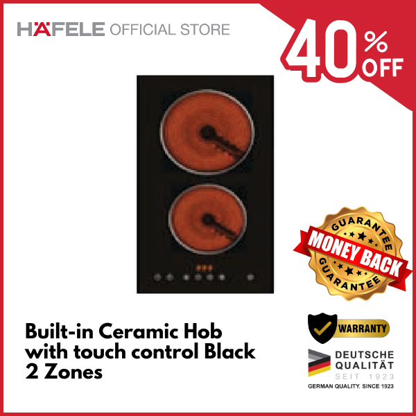 Hafele Built-In Ceramic Hob with Sensor Touch Control, Child Lock, 2 ...