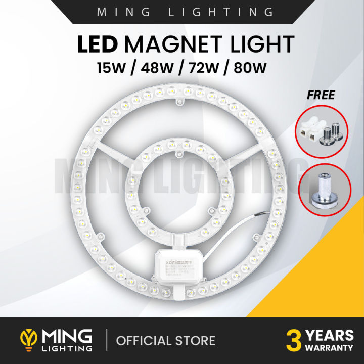 3 Colors LED Magnet Light Module Circular Tube Ring Replace Ceiling ...