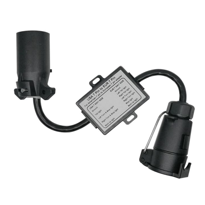 Trailer Light Connector USA to EU 7-Way Socket Plug Adapter Vehicle ...