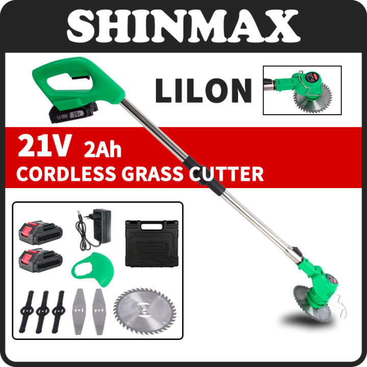 SHINMAX Cordless Brushless Electric Grass Trimmer Grass Cutter Cordless ...