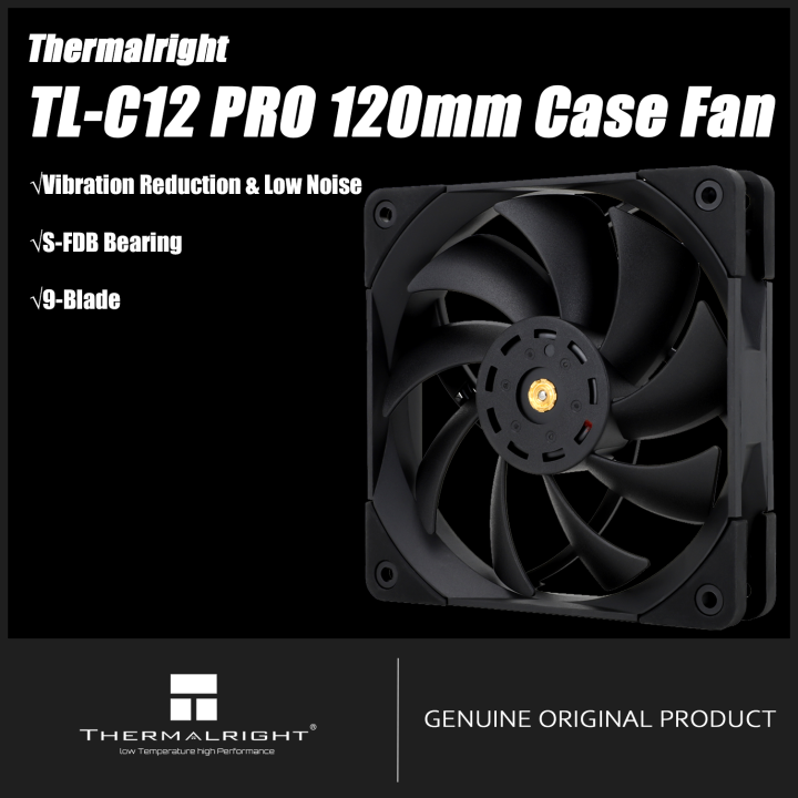 Thermalright 120mm Case Fan TL-C12 PRO GARY&WHITE CPU Cooling Fan 9 ...