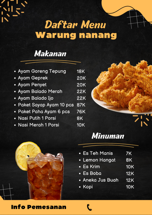 daftar menu warung dan cafe gartis ongking dan desain | Lazada Indonesia