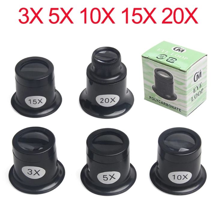 3X 5X 10X 15X 20X Jewelers Watch Magnifier Tool Eye Loupe Loop ...