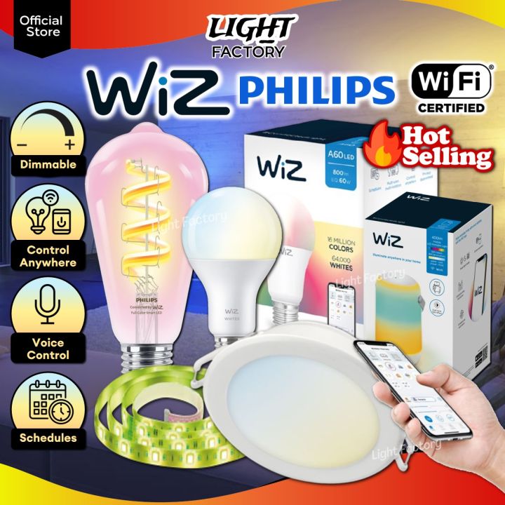PHILIPS Wiz Tunable White | 3 Color Smart Bulb E27 E14 GU10 LED Bulb Downlight Ceiling Lamp Plug ...