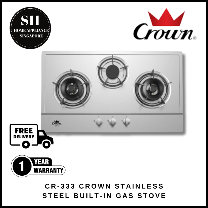 CROWN CR-333 / CR-3 STAINLESS STEEL BUILT-IN GAS STOVE - 1 YEAR LOCAL ...