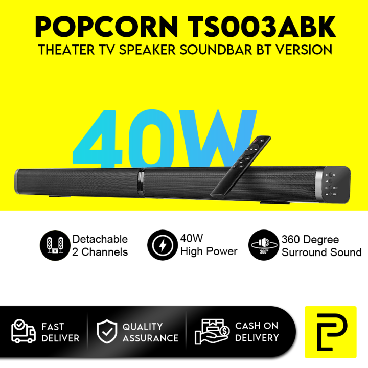 Popcorn Bluetooth TV Sound bar Home Theater Systems 2 in 1 Detachable Wireless Speaker Built-in ...