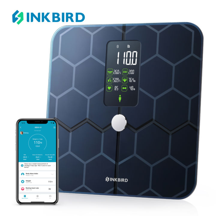INKBIRD Digital Weighing Scale for Human Bluetooth Smart Fitness Scale ...