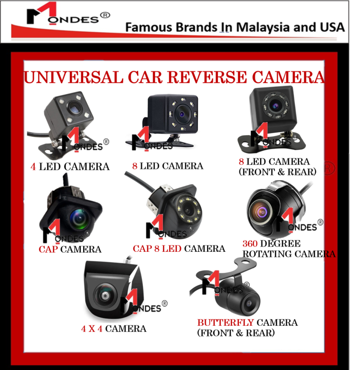 Car Reverse Camera 4 LED 8 LED Cap Butteryfly 170 Degree HD Night ...