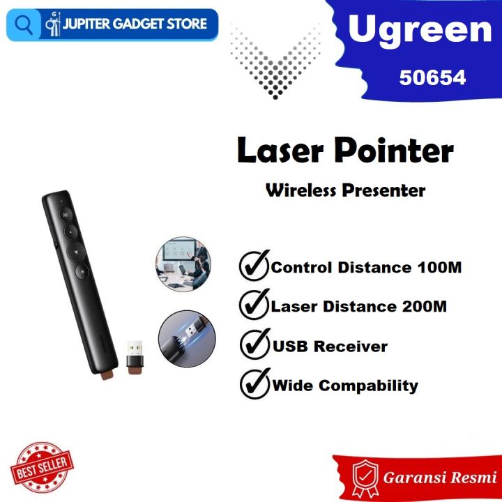 Ugreen 50654 Laser Pointer Remote Control Presenter Wireless Presentasi | Lazada Indonesia