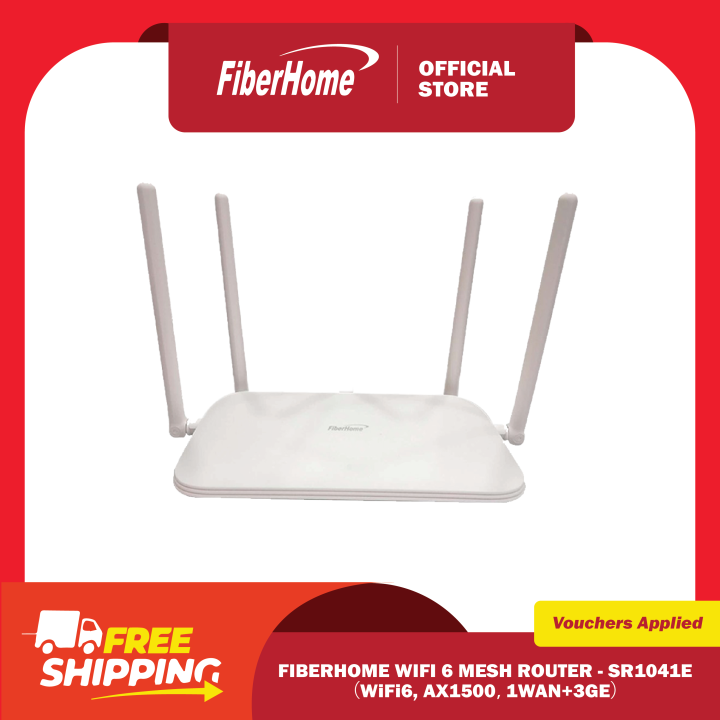 FIBERHOME WIFI 6 MESH ROUTER - SR1041E（WiFi6, AX1500，1WAN+3GE） | Lazada PH