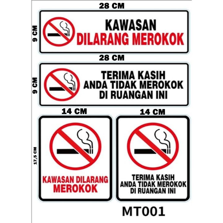 METH LABEL SIGN MT001 DILARANG MEROKOK NO SMOKING DAPAT SEMUA LABEL 4 ...