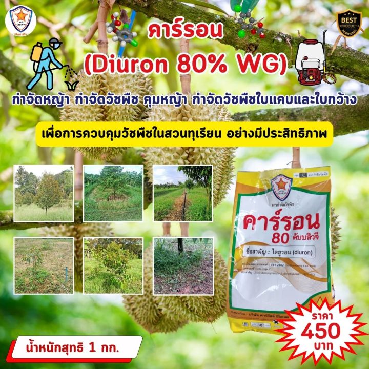 กำจัดหญ้า กำจัดวัชพืชใบแคบและใบกว้าง คาร์รอน (diuron 80% wg) เพื่อการ ...