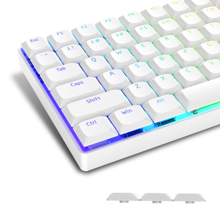 WOMIER 118 Key Low Profile Keycap White PBT Backlit Keycap for 60% 65% ...