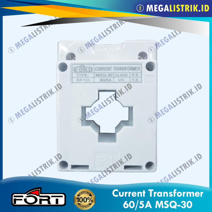 FORT CURRENT TRANSFORMER 60/5A MSQ-30 / CT PANEL METER 60 AMPERE / 60A ...