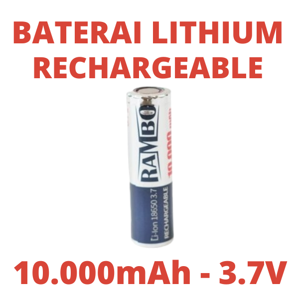 BATERE LITHIUM ISI ULANG RAMBO 10000mAh RECHARGEABLE LI-ION 3,7V BATERAI LITIUM 10000 mAh 3,7 V ...