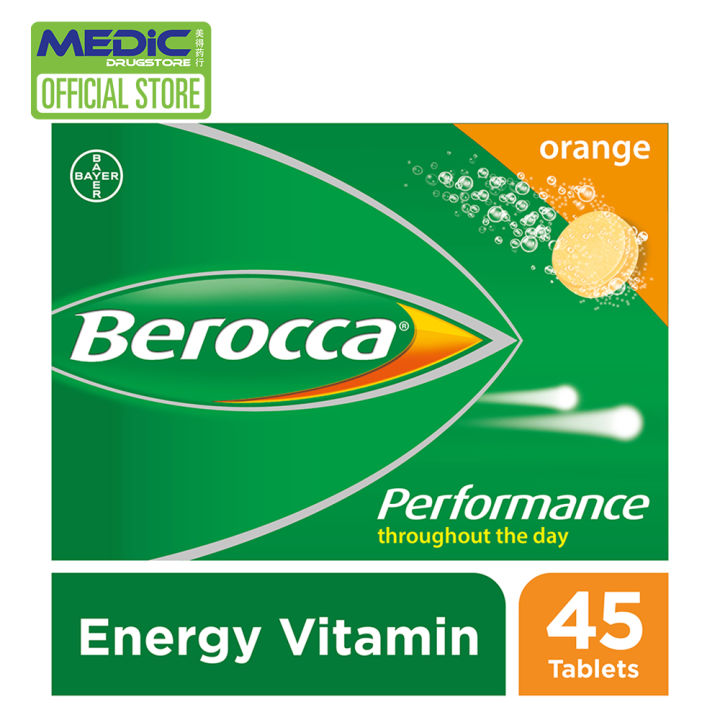 Berocca Performance Vitamin B Orange Energy Effervescent Tablet 45s ...