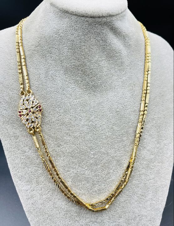 Traditional pure gold covering impon thali chain \ Thalikodi with ...