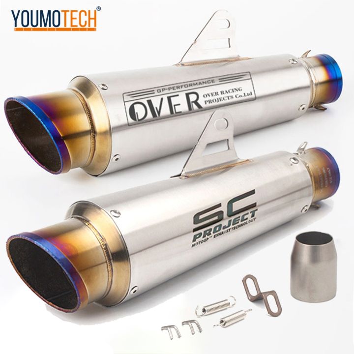 Universal Motorcycle Exhaust System Muffler Tail Pipe Escape Moto ...