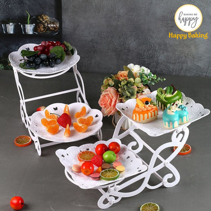 2/3 Layer Dessert Stand Cake Stand Fruit Tray Snacks Plate Candy Buffet ...