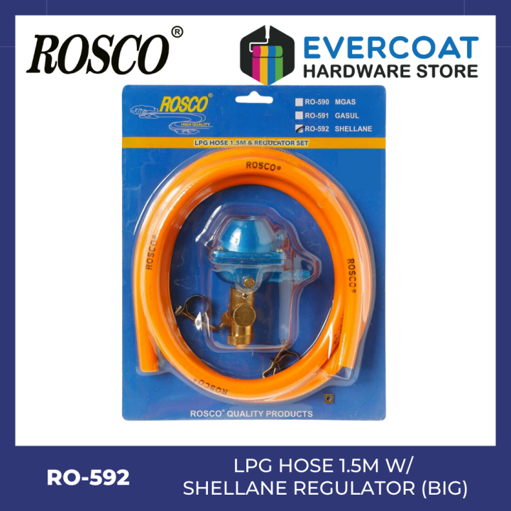 RO-592 Rosco LPG Hose 1.5m w/ Shellane Regulator (Big) | Lazada PH