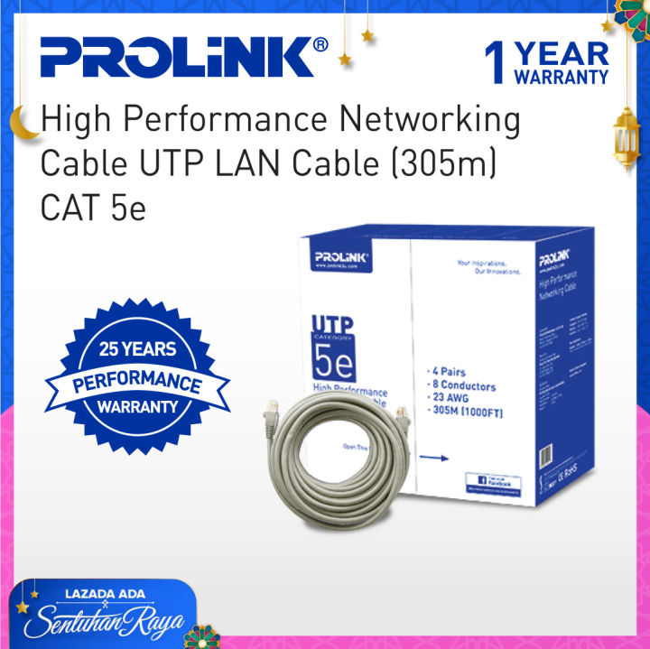 Prolink CAT5E UTP Network Ethernet Cable (305 meters) HCCA material | Lazada