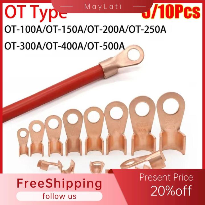 MAYLATI 5/10Pcs OT Type OT Wire Nose Terminal Crimp 10A-400A Copper OT ...