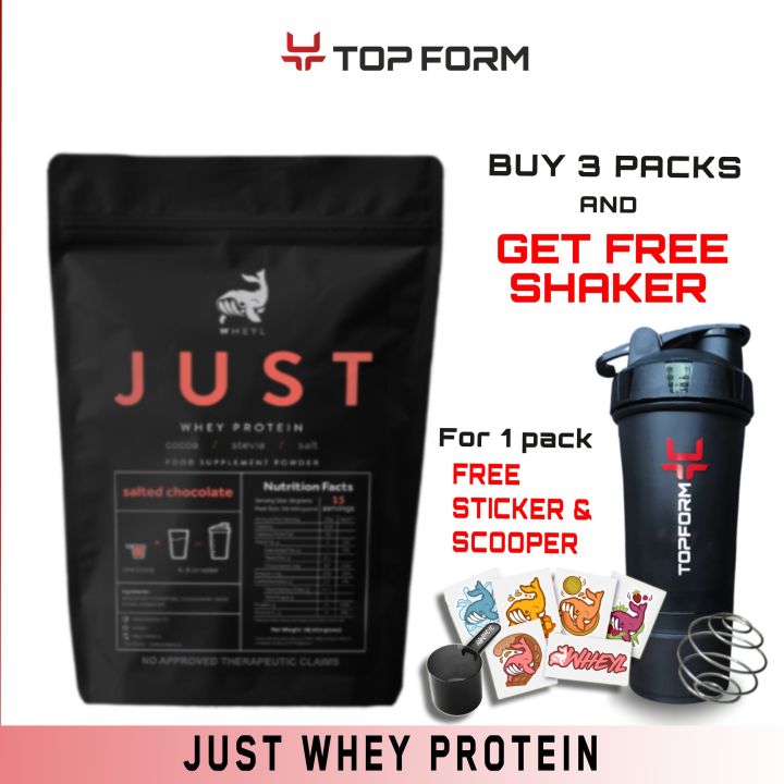 JUST Whey Protein, FREE Shaker per 3 packs, Scooper, Sticker, All ...