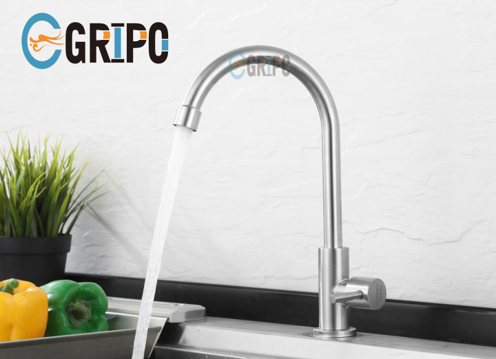 GRIPO sus304 stainless arc type kitchen faucet single cold | Lazada PH
