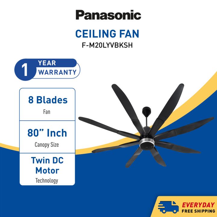 PANASONIC Ceiling Fan 8 Blade Long Type F-M20LY 80 INCH DC Motor ...