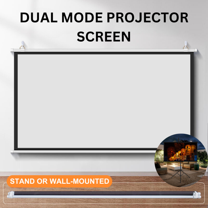 TECHZONE Projector Screen Wall-mounted, with Tripod Stand Portable ...