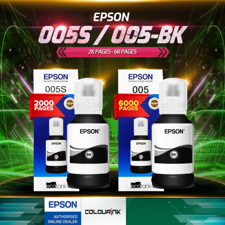 Epson Original Genuine 005s (2K) 005 (6K) Refill Ink Bottle Pigment ...