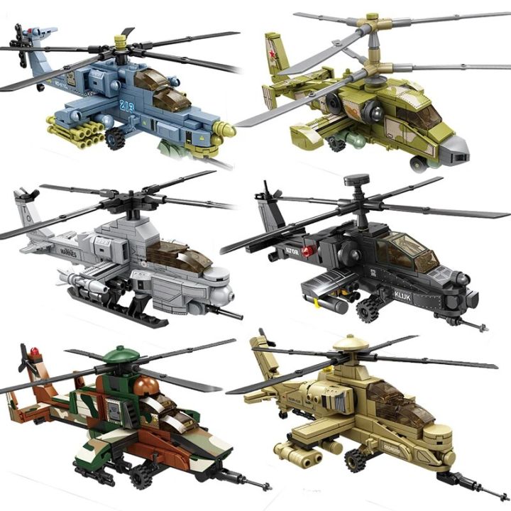 WW2 Aircraft Fighter Airplane Helicopters Plane Model Building Blocks ...