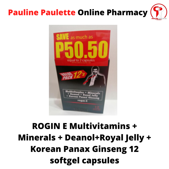 ROGIN E Multivitamins + Minerals + Deanol+Royal Jelly + Korean Panax ...