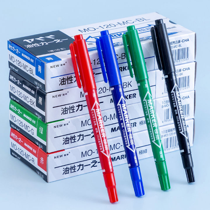 (พรีออเดอร์)double marker penปากกาเขียนซองไปรษณีย์ ปากกากันน้ำ | Lazada ...